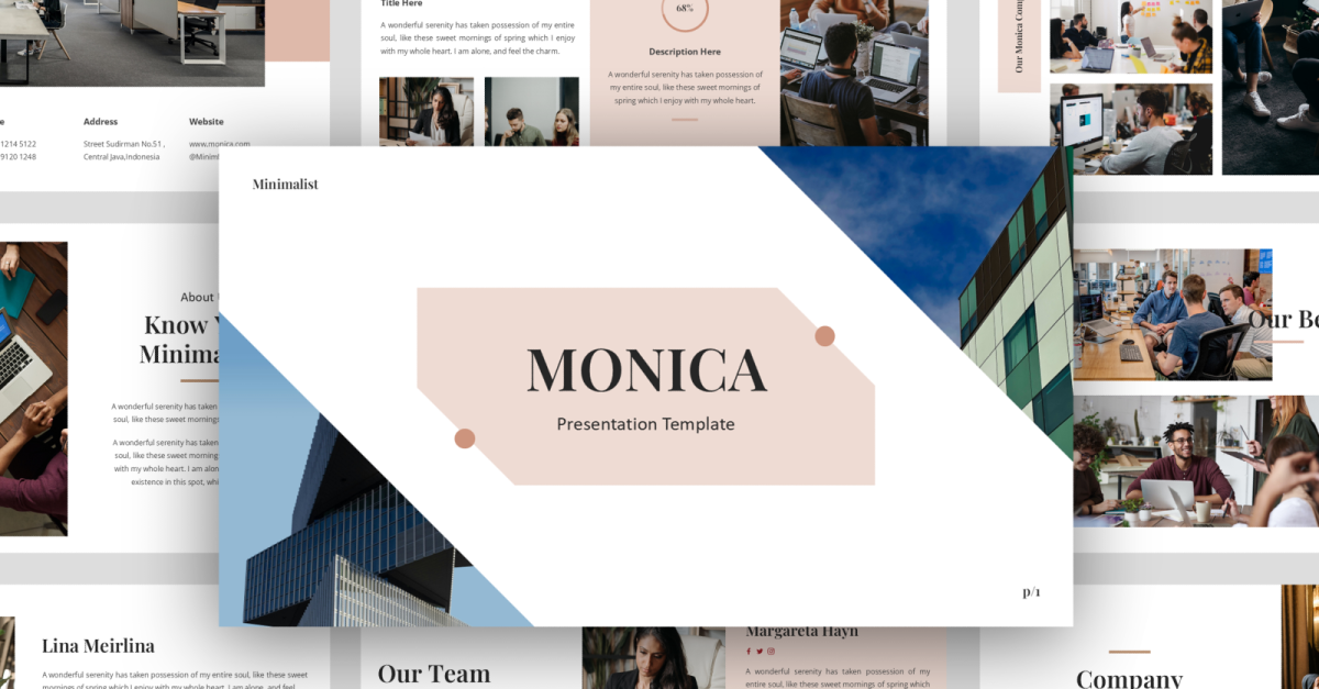 Monica - Minimalist PowerPoint Presentation Template