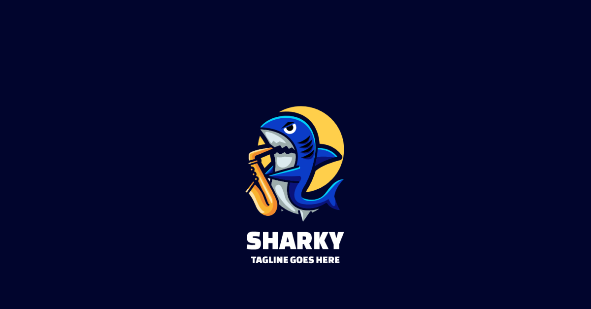 Sharky Simple Mascot Logo #490387 - TemplateMonster