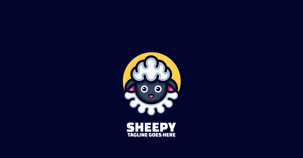 Sheepy Simple Mascot Logo #490388 - TemplateMonster