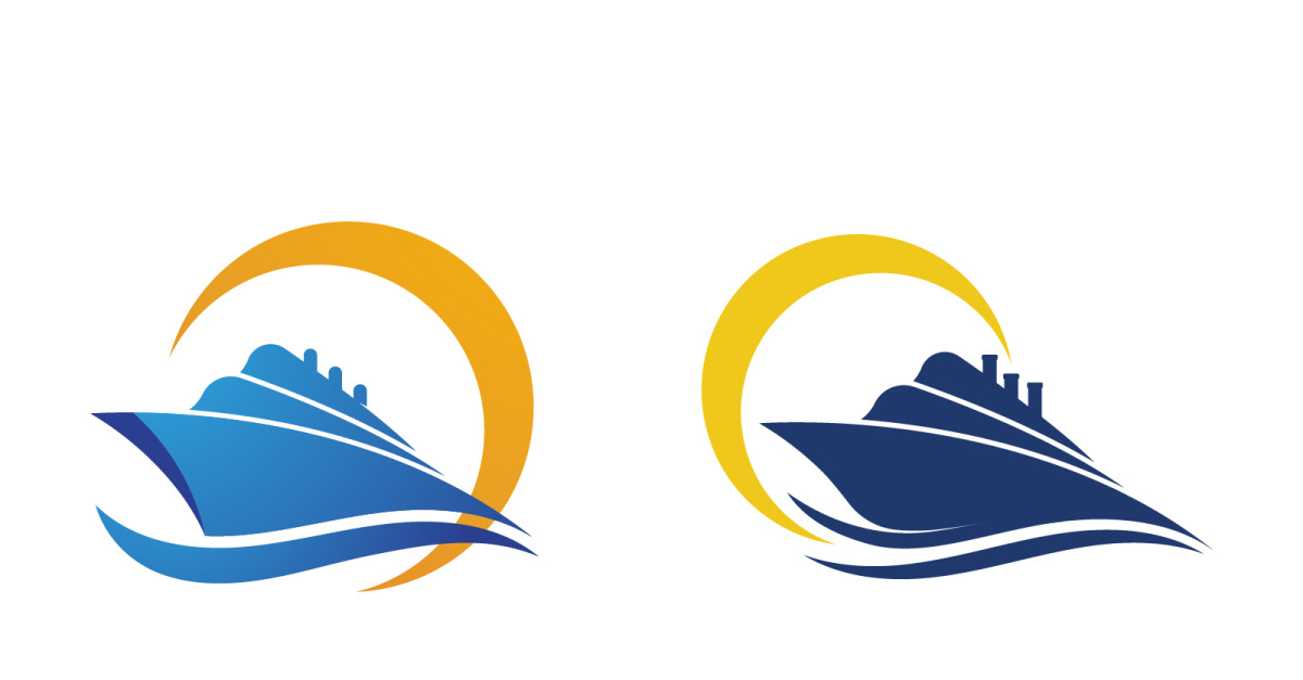 Cruise ship Ocean Logo Template illustration design v.17