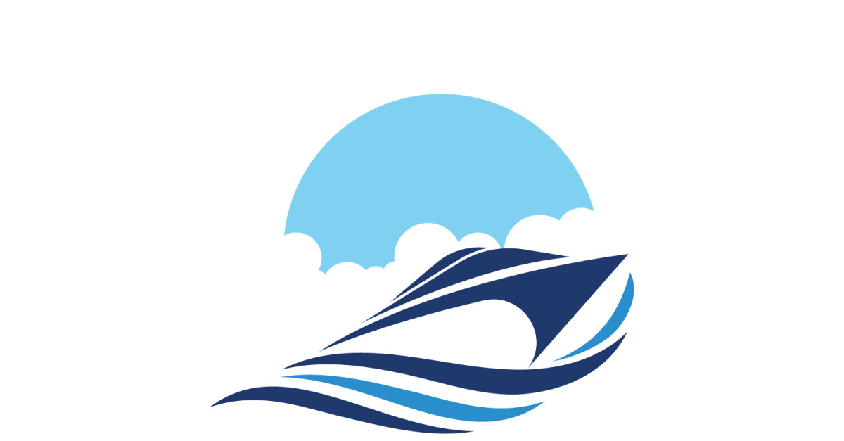 Cruise ship Ocean Logo Template illustration design v.18