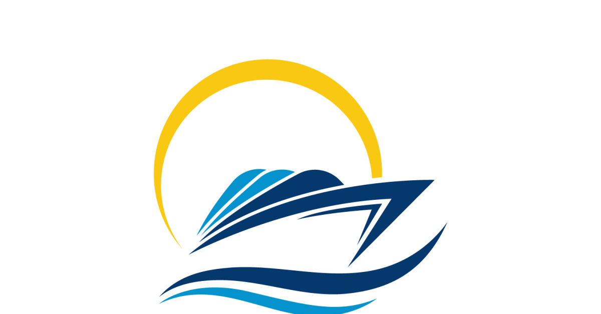 Cruise ship Ocean Logo Template illustration design v.8