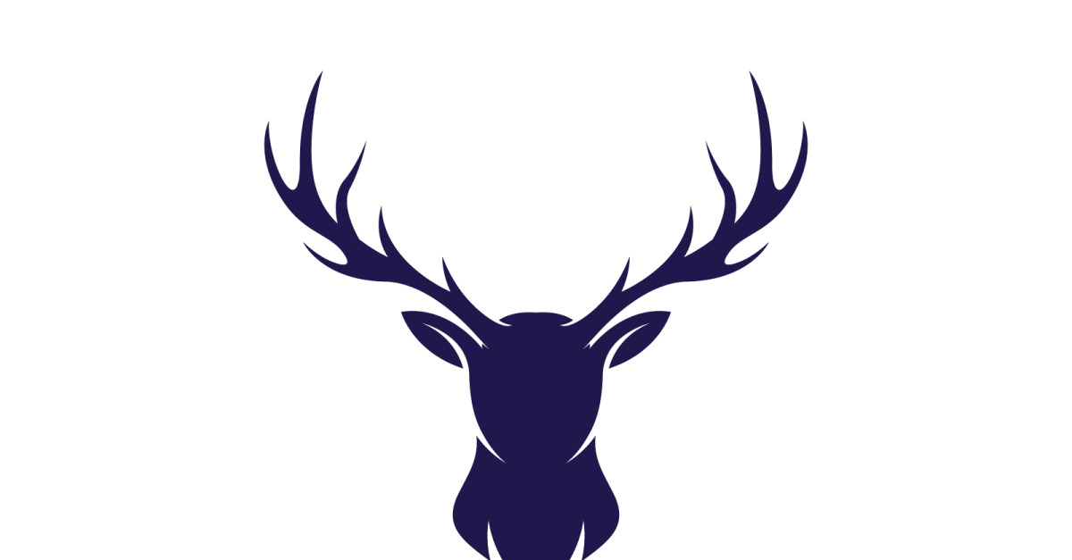 Geyik kafası vektör Logo illüstrasyon tasarım şablonu v.1