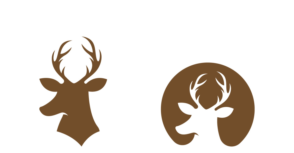 Geyik kafası vektör Logo illüstrasyon tasarım şablonu v.3