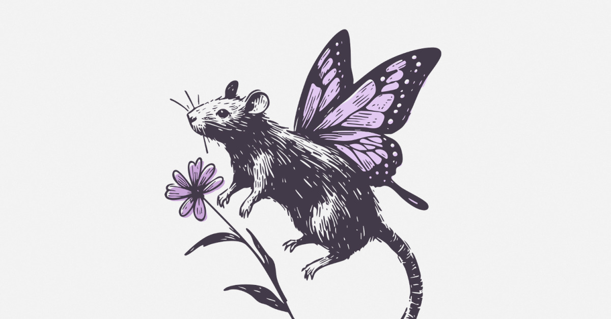 Cute Rat PNG Sublimation Designs, Rat png Clipart, Retro Vintage Fairy ...