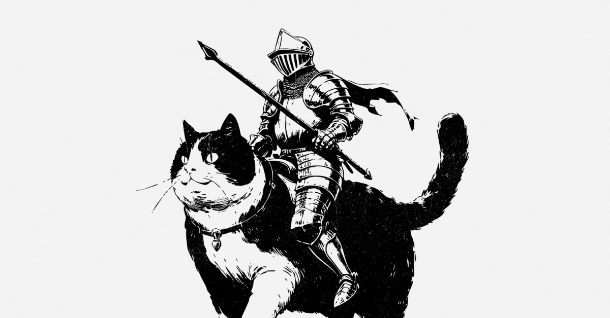 Knight Cat Fantasy Art PNG, Medieval Art Design, Dark Art, Cute Kitten ...
