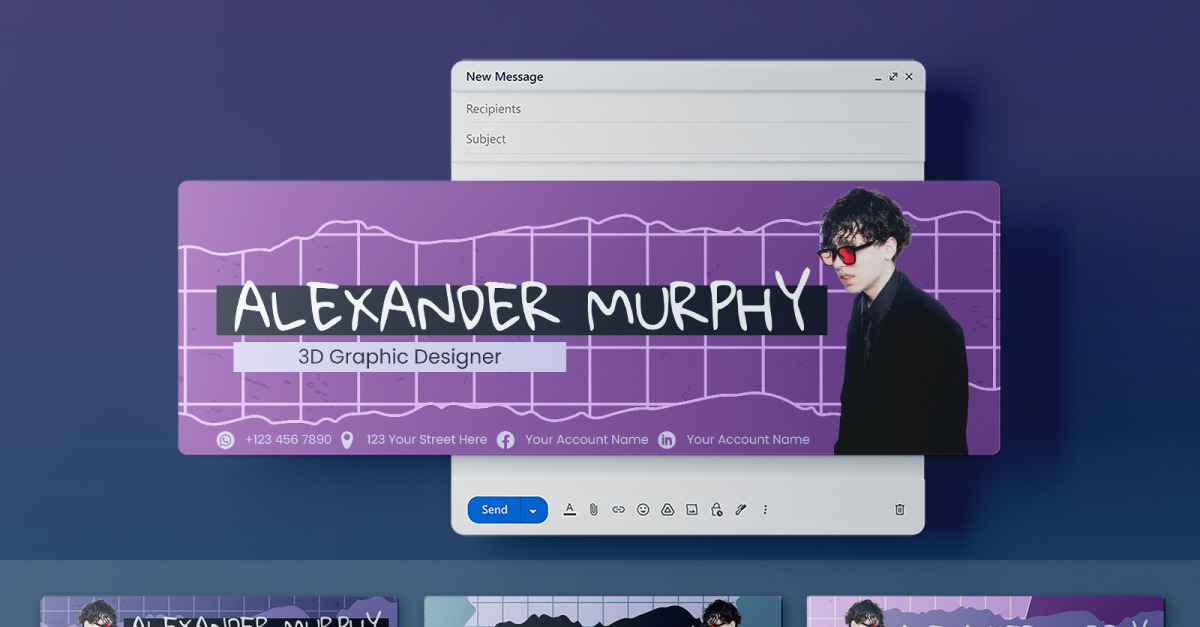 Modello di intestazione e-mail Memphis 892 - TemplateMonster