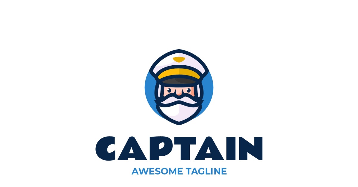 Captain Simple Mascot Logo #491661 - TemplateMonster