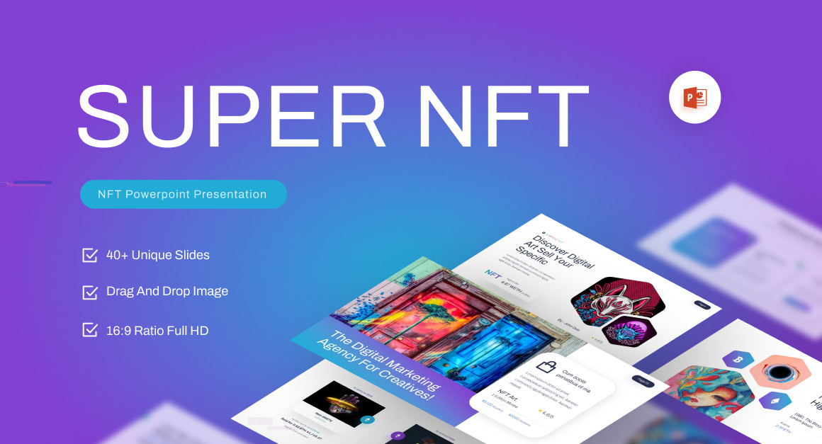 Modello di PowerPoint Super NFT #491666 - TemplateMonster