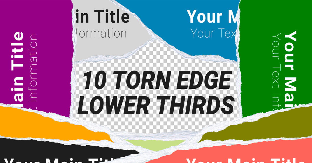 Torn Edge Lower Thirds Pack #491604 - TemplateMonster