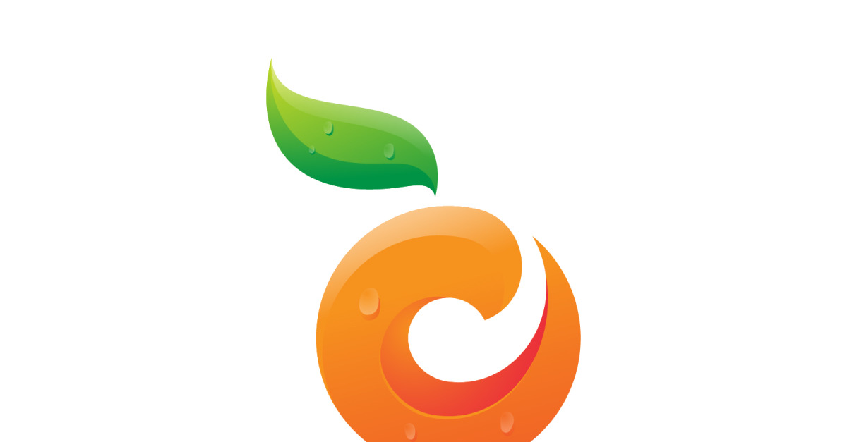 Conception de logo de fruits frais orange illustration vectorielle v.7