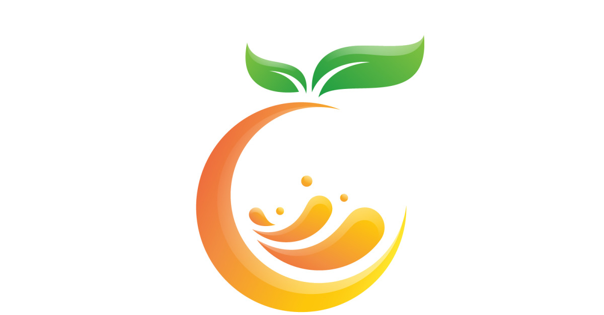 Conception de logo de fruits frais orange illustration vectorielle v.8