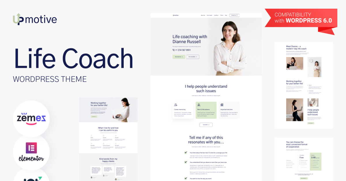 UpMotive - Life Coach WordPress Theme - TemplateMonster