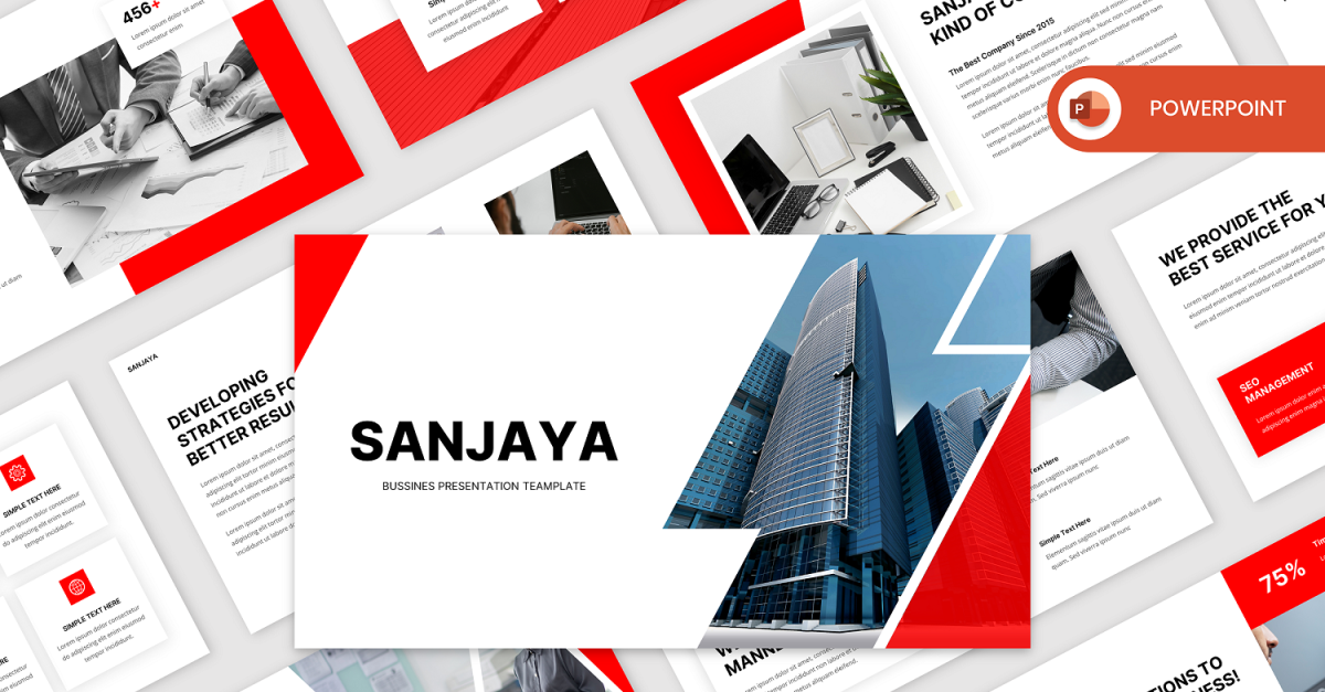 Sanjaya - İş PowerPoint Şablonu #492153 - TemplateMonster