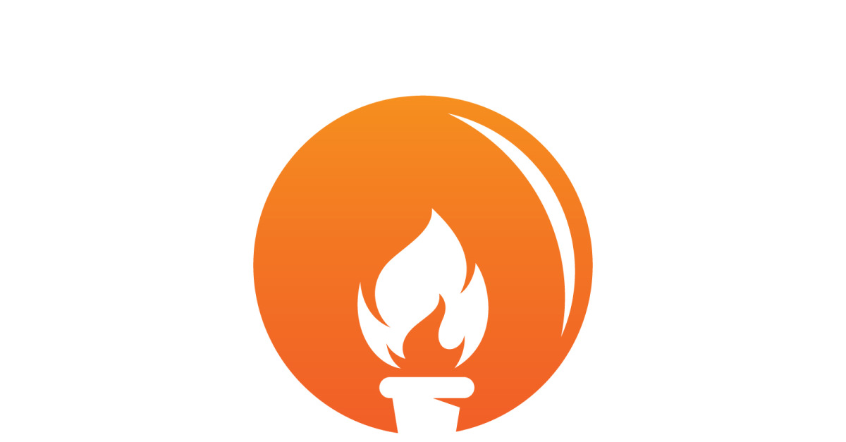 Sport Torch fire flame vector icon illustration design v.16