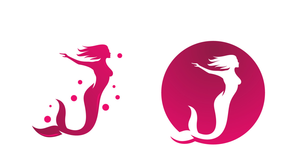 Plantilla de diseño de ilustración vectorial de belleza sirena v.4