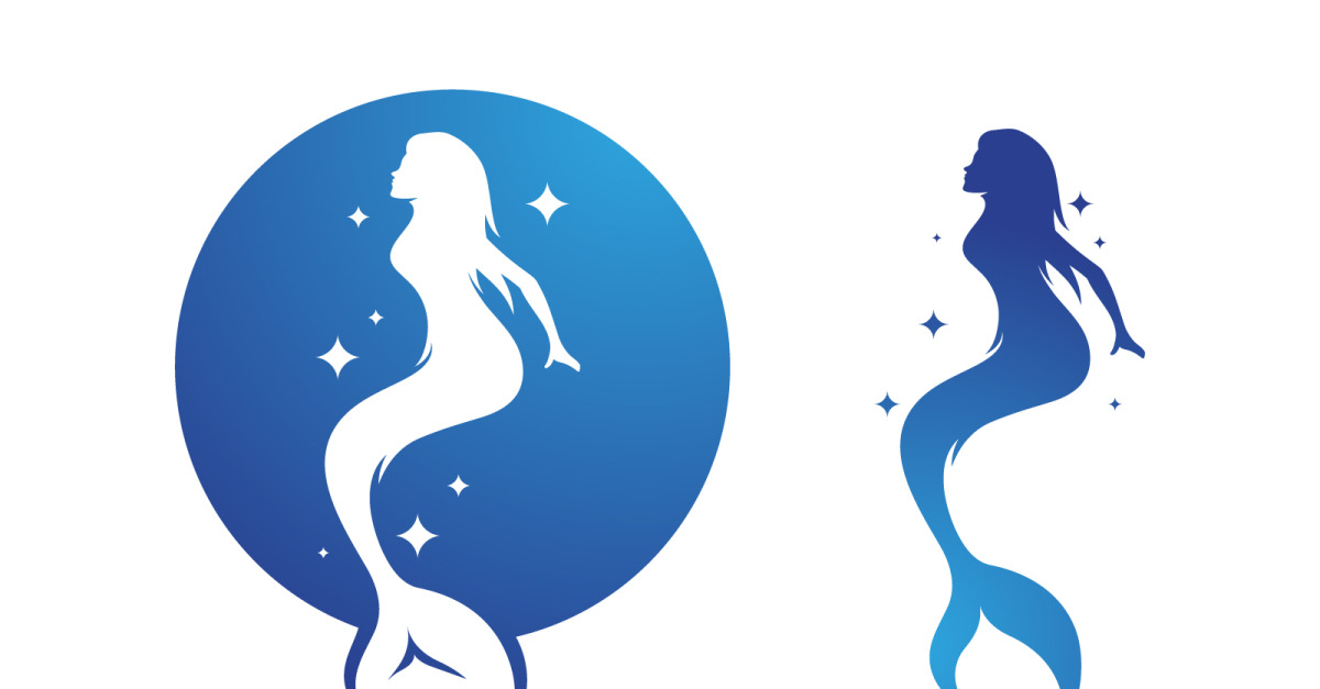 Plantilla de diseño de ilustración vectorial de belleza sirena v.7