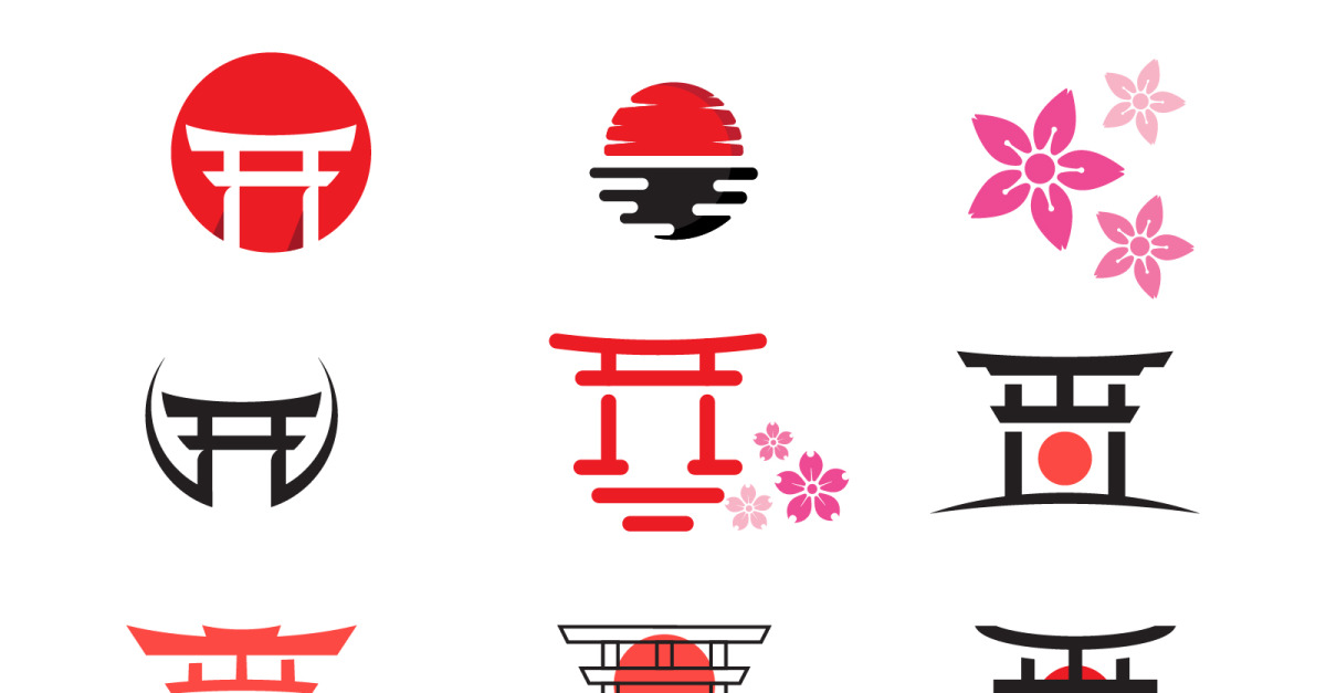 Tour and travel Japan element Vector icon Logo design v.14