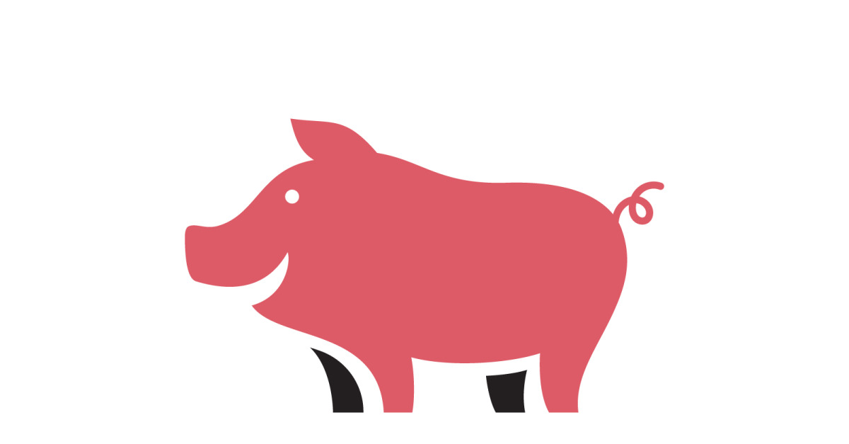 Modèle d'illustration d'icône de vecteur de symbole mignon de cochon v.12
