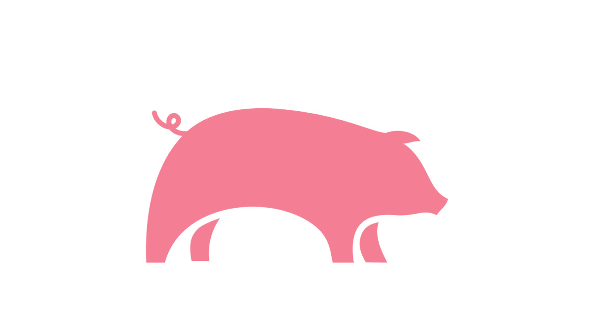 Modèle d'illustration d'icône de vecteur de symbole mignon de cochon v.3