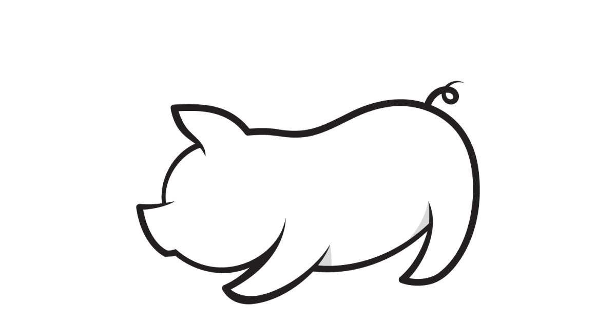 Modèle d'illustration d'icône de vecteur de symbole mignon de cochon v.6