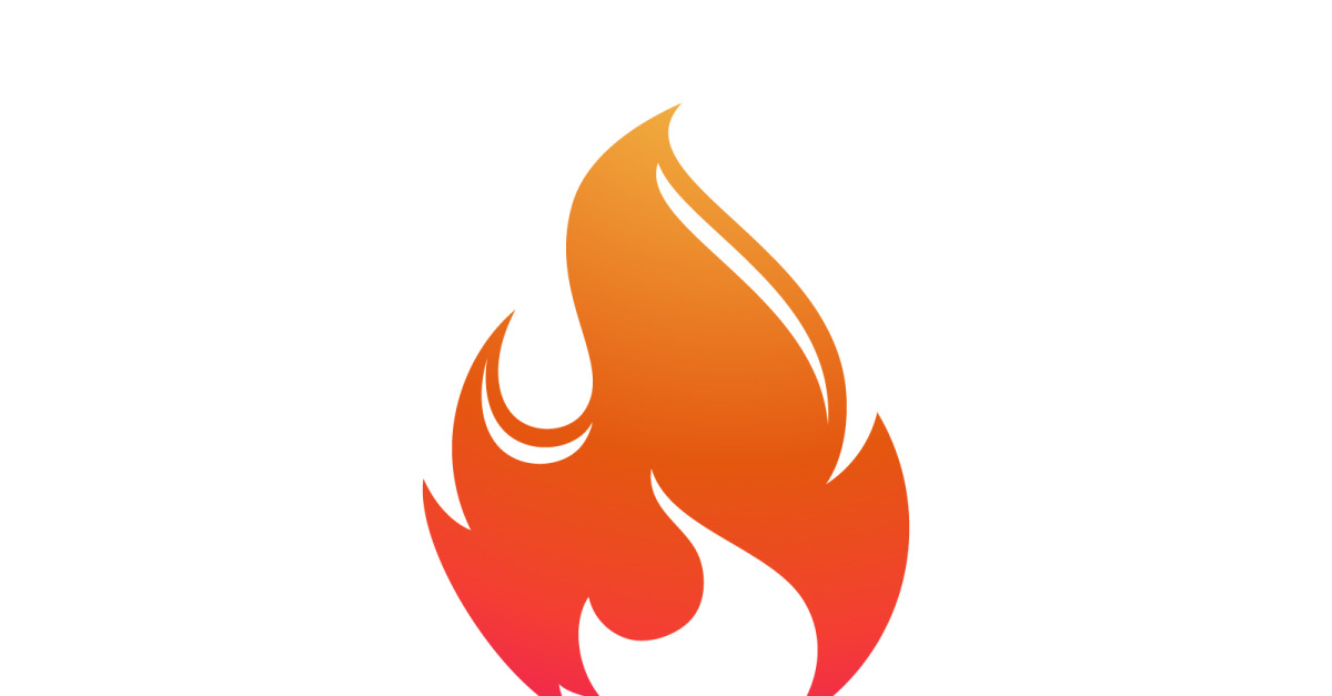 Tehlike sıcak alev ateş simgesi vektör tasarım şablonu v.1