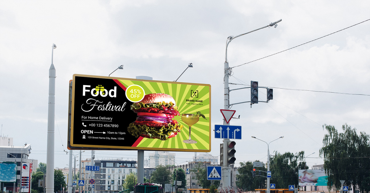 Food Festival Bill Board Layout #493428 - TemplateMonster