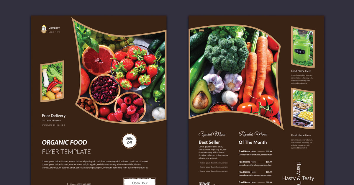 Gray Color Food Menu Template #493422 - TemplateMonster