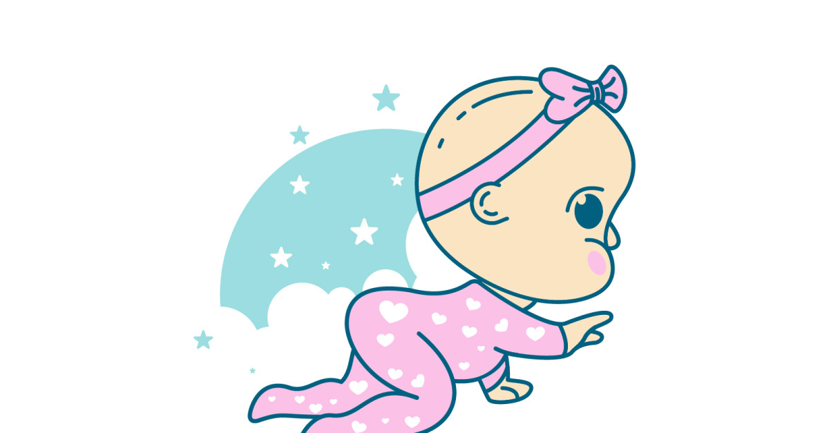 Cute baby Shop logo Vector icon design logo template v.10