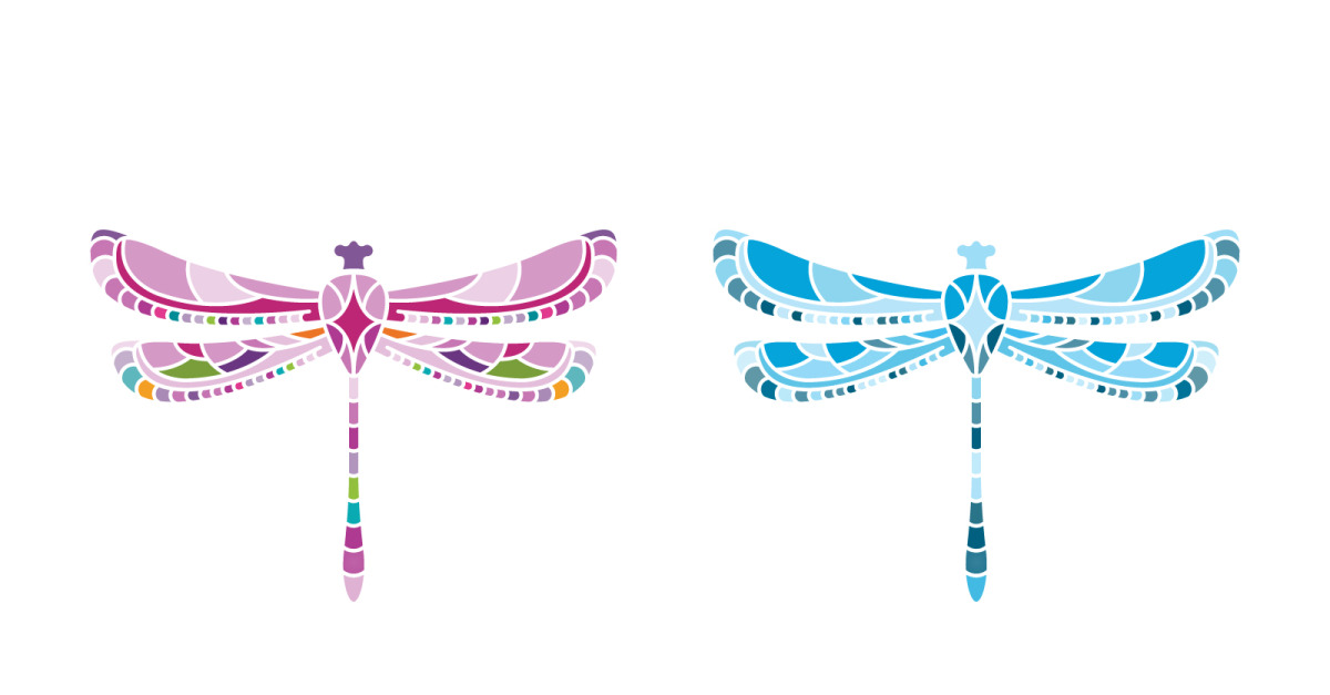 Logotipo de ícone de ilustração de libélula design Template v.4