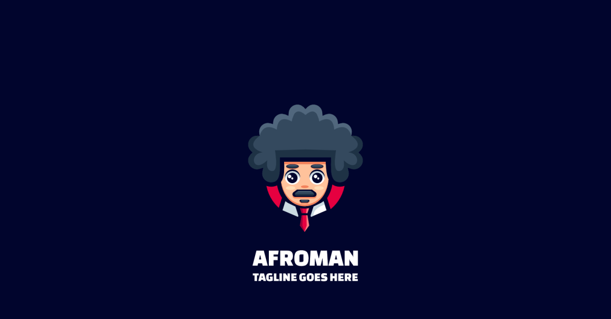 Afroman Simple mascot Logo #494015 - TemplateMonster