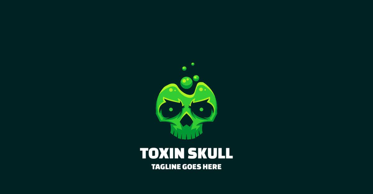 Toxin Skull Simple Mascot Logo #494022 - TemplateMonster
