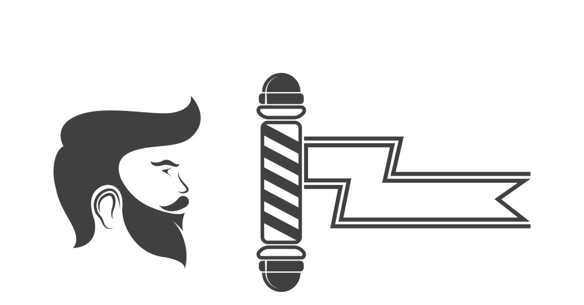 Elemento de barbearia Logotipo Vetor ícone design ilustração v.1
