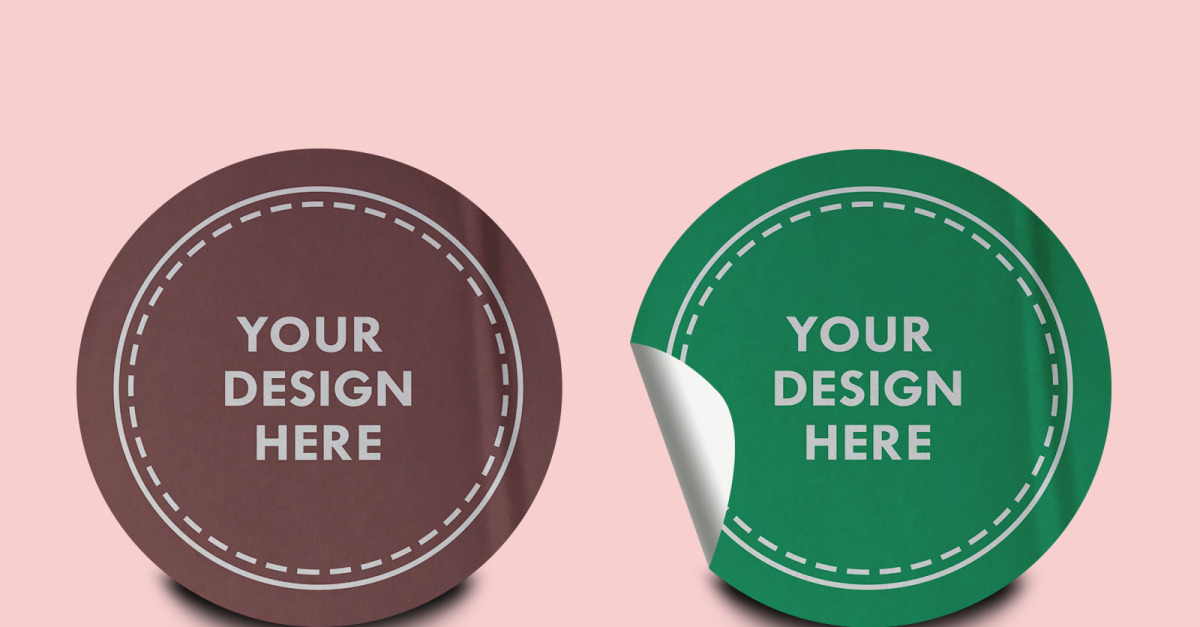 Sticker Mockup Template Design -61 #494254 - TemplateMonster