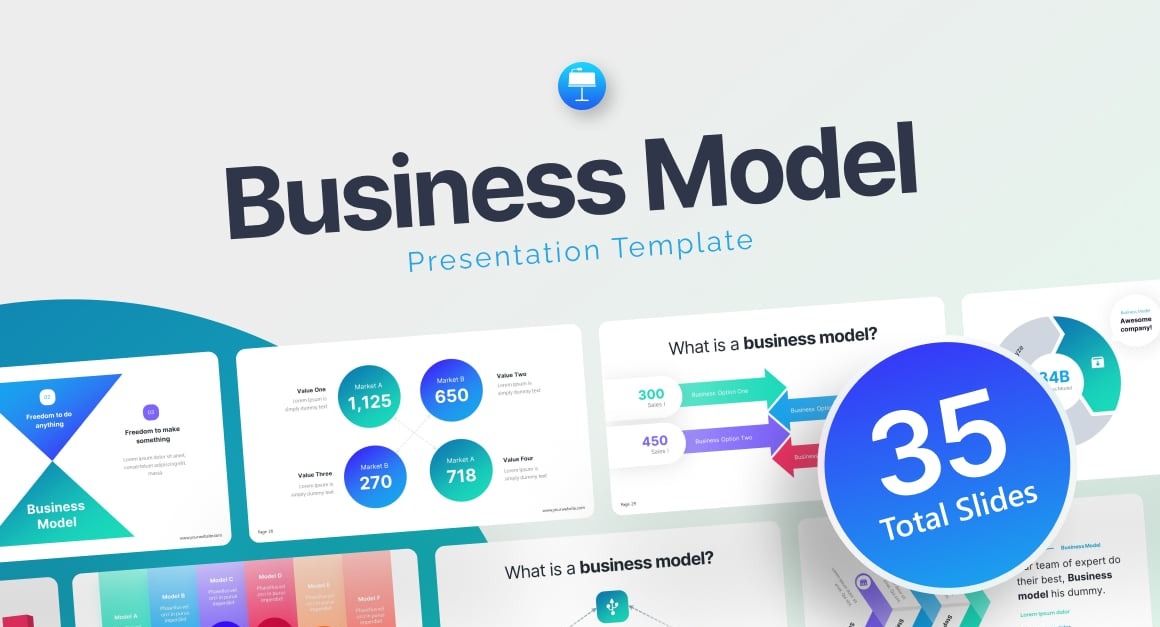 Business Model Keynote Template #494348 - TemplateMonster