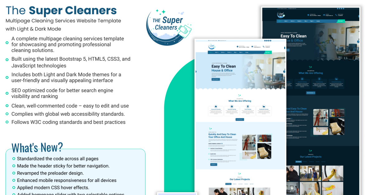 The Super Cleaners - Multipage Cleaning Services HTML Website Template