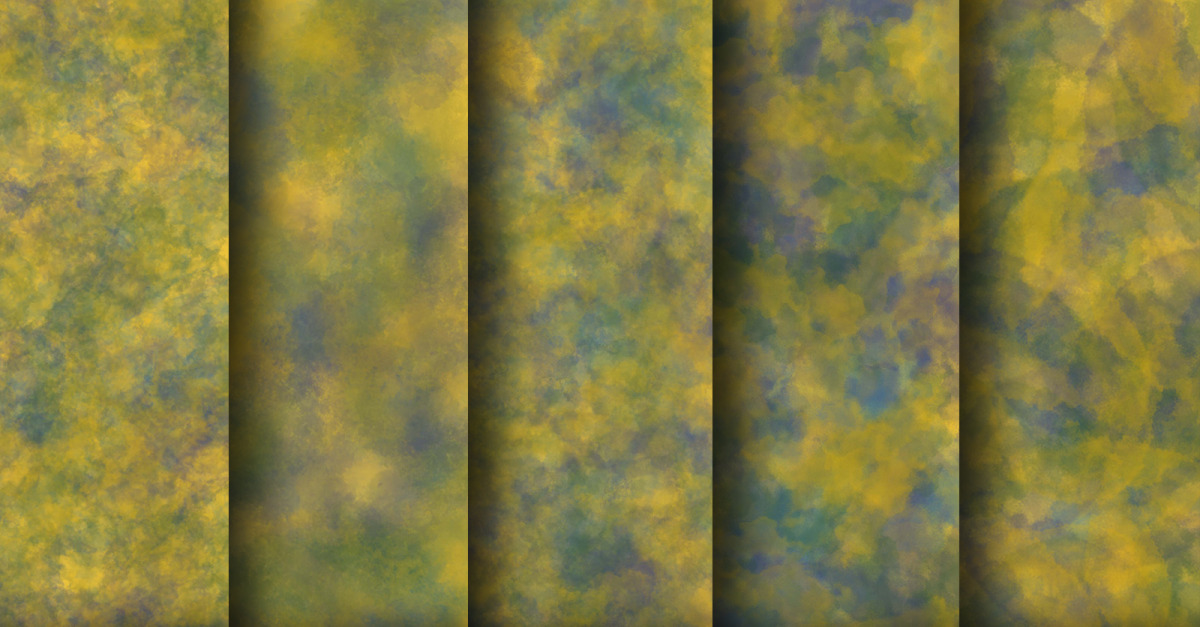 Green Mustard and Blue Watercolor Backgrounds