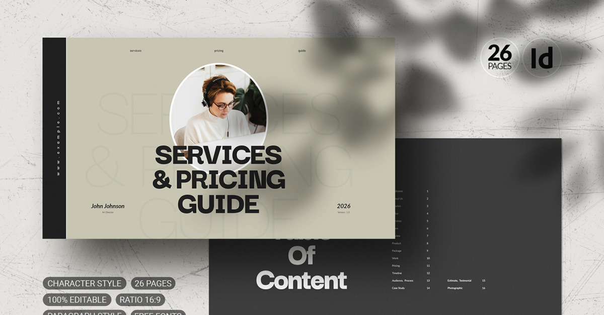 Pricing & Services Guideline Template | InDesign