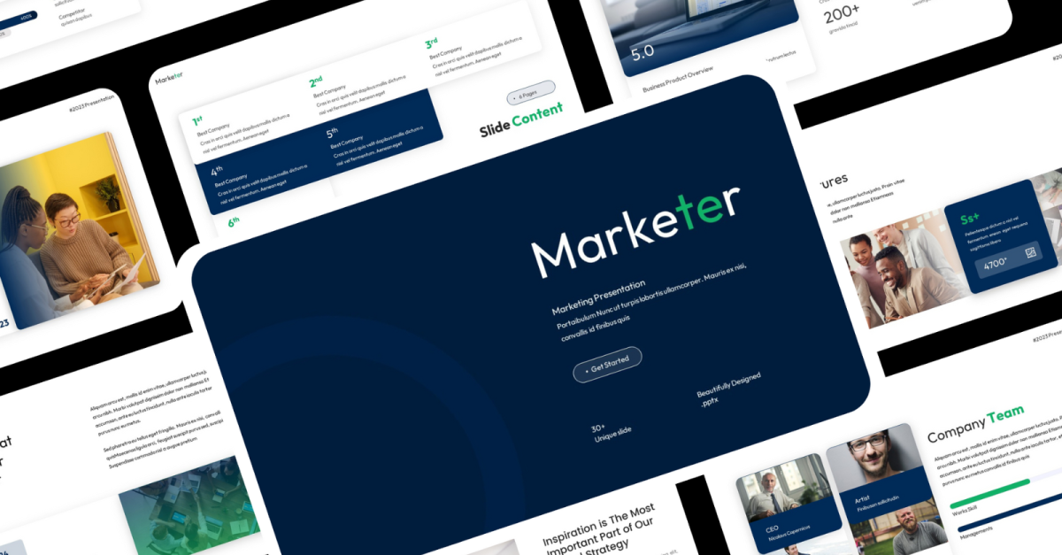 Marketer Marketing Presentation #494698 - TemplateMonster