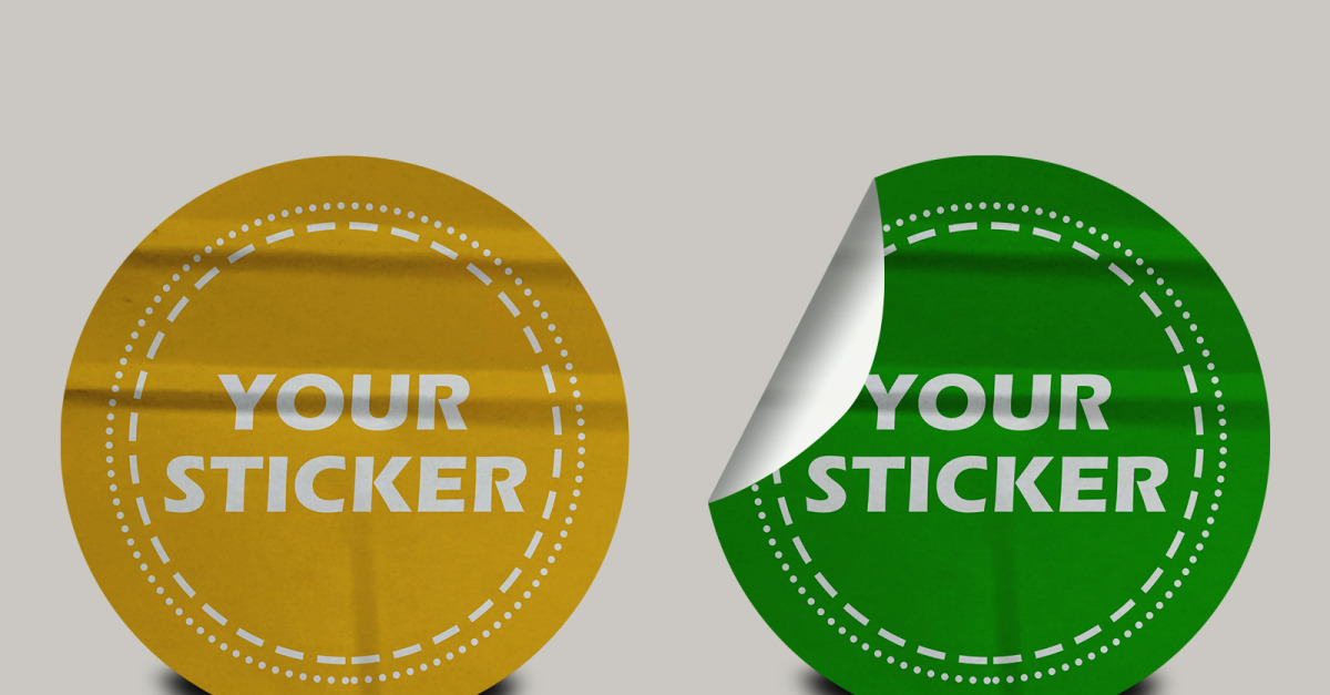 Sticker Mockup Template Design -66 #494610 - TemplateMonster