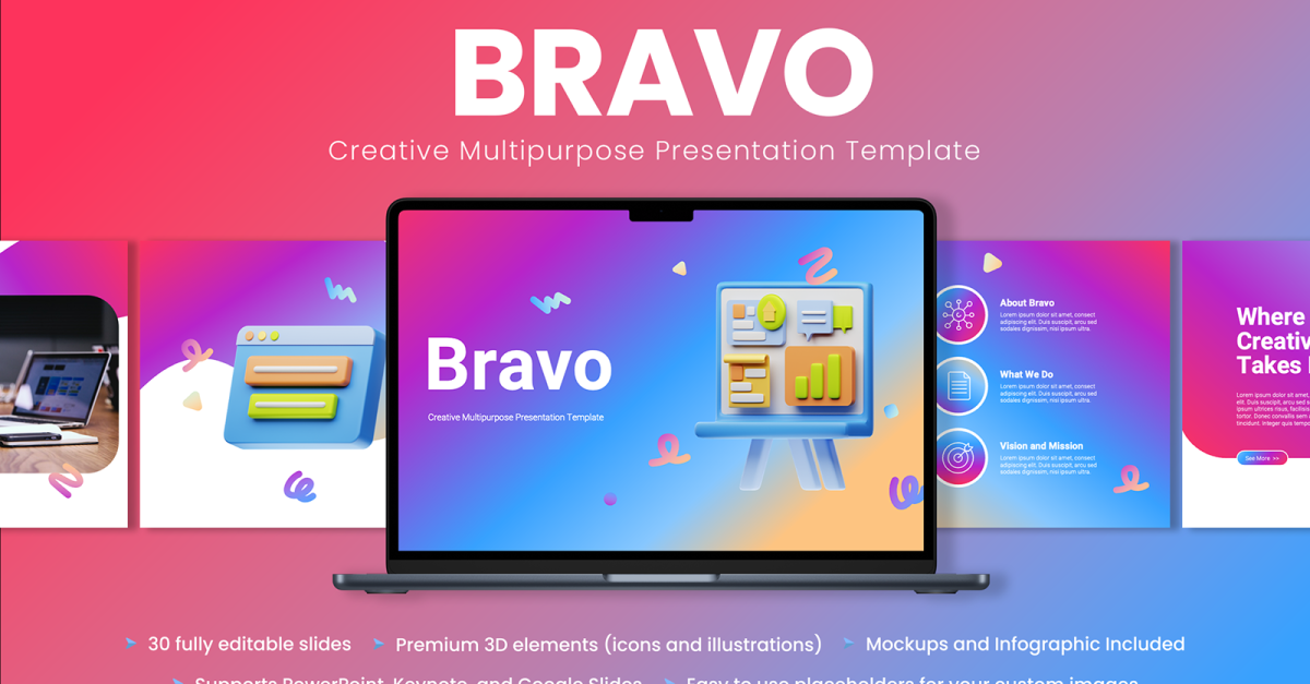 Plantilla de Google Slides multipropósito Bravo Creative