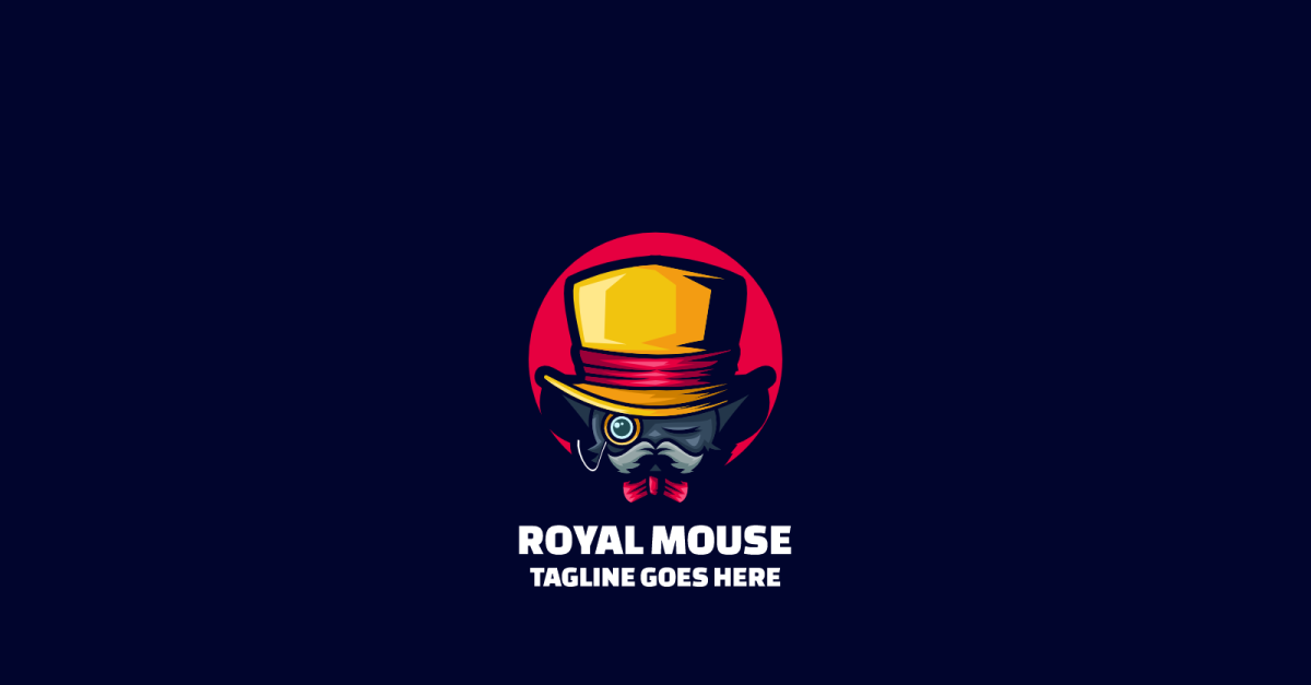 Logotipo simples do mascote do Royal Mouse - TemplateMonster