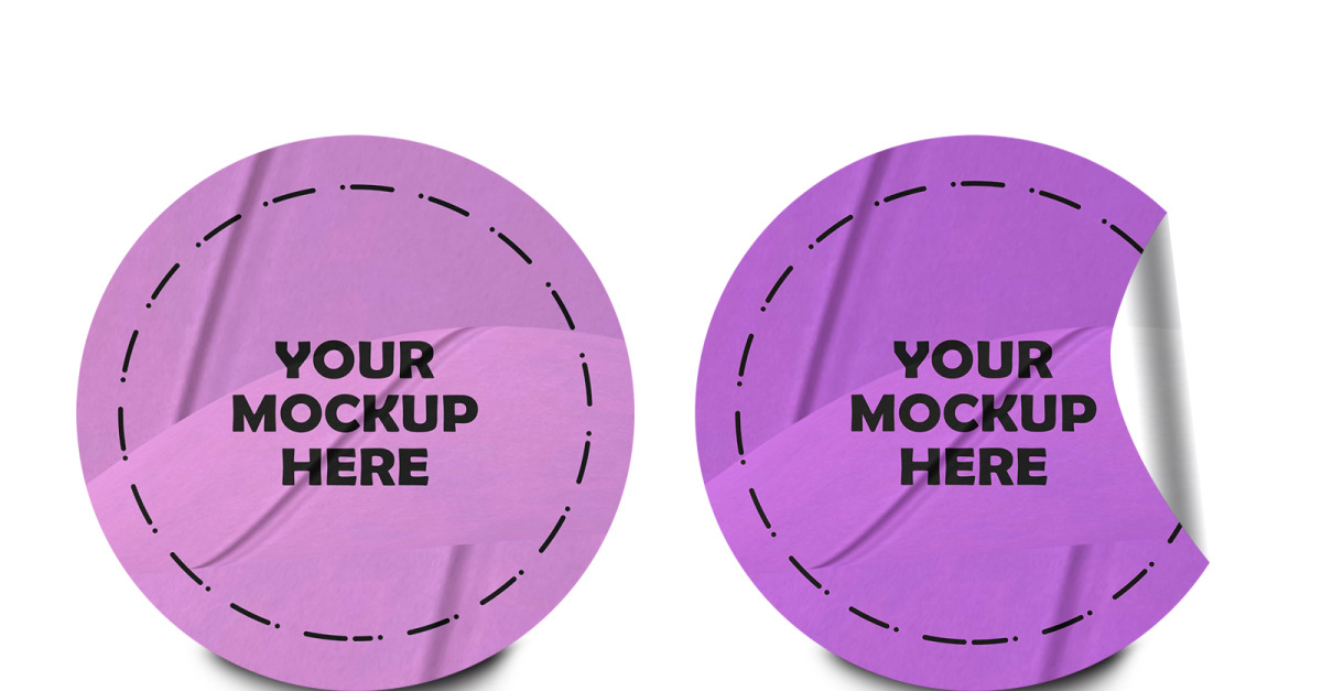 Modello di mockup adesivo Design -80 - TemplateMonster