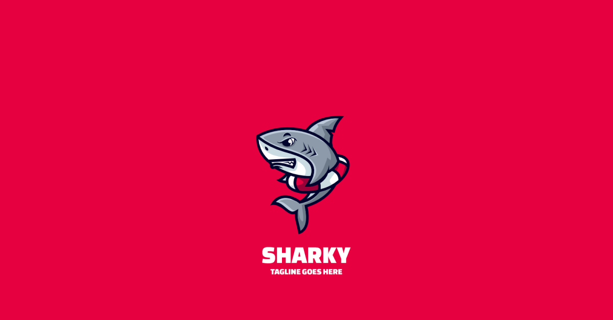 Sharky Simple Mascot Logo 3 #495076 - TemplateMonster