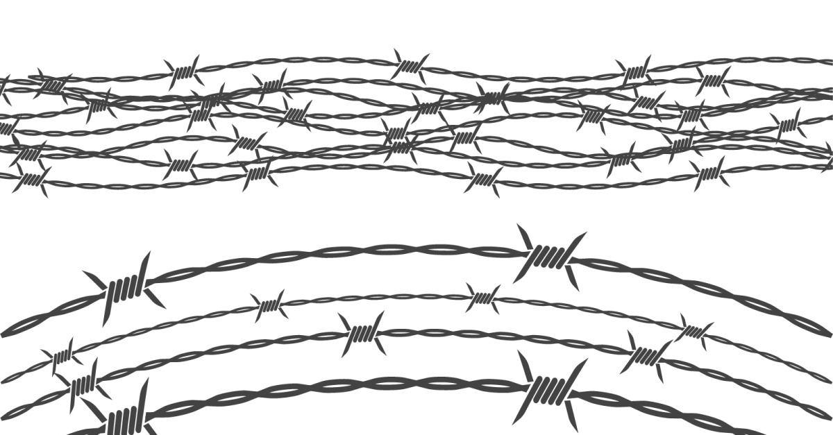 Barbed wire vector illustration design template v.14