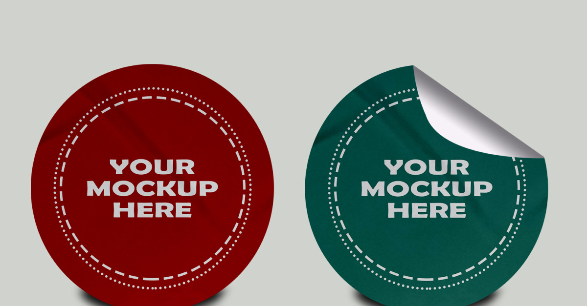 Sticker Mockup Template Design -100 #495404 - TemplateMonster