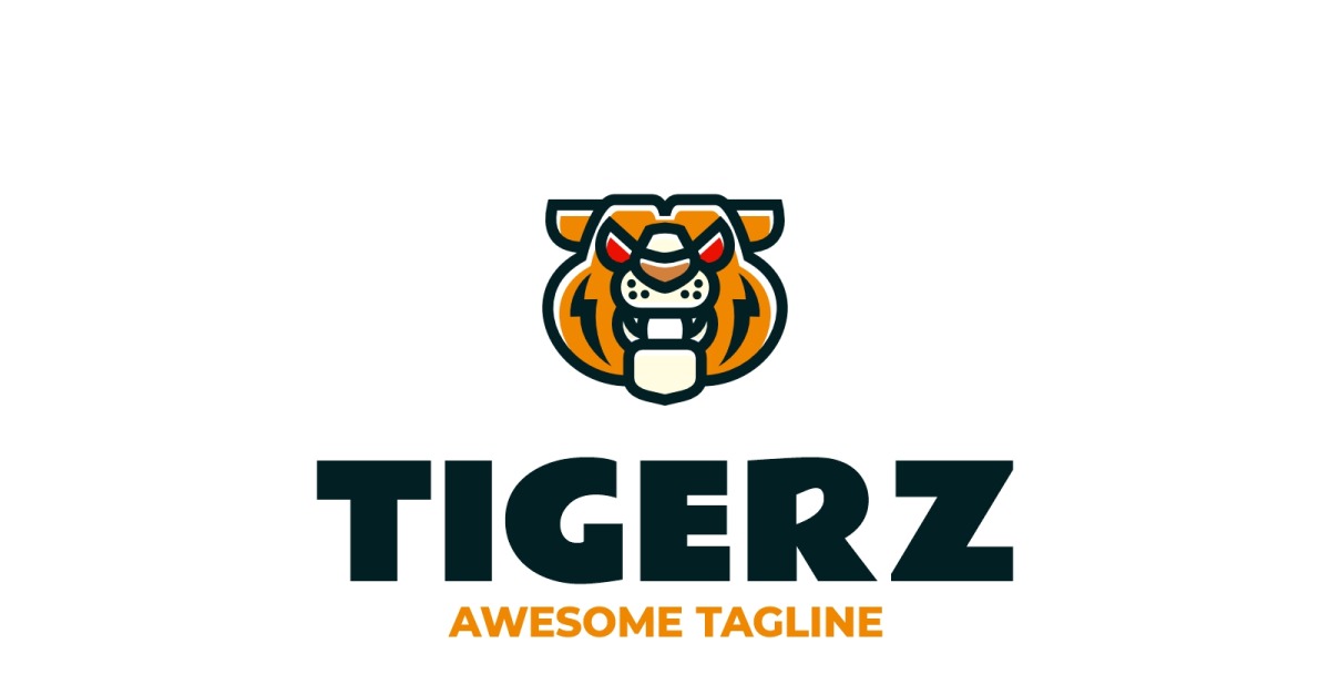Tigerz Simple Mascot Logo 3 #495952 - TemplateMonster