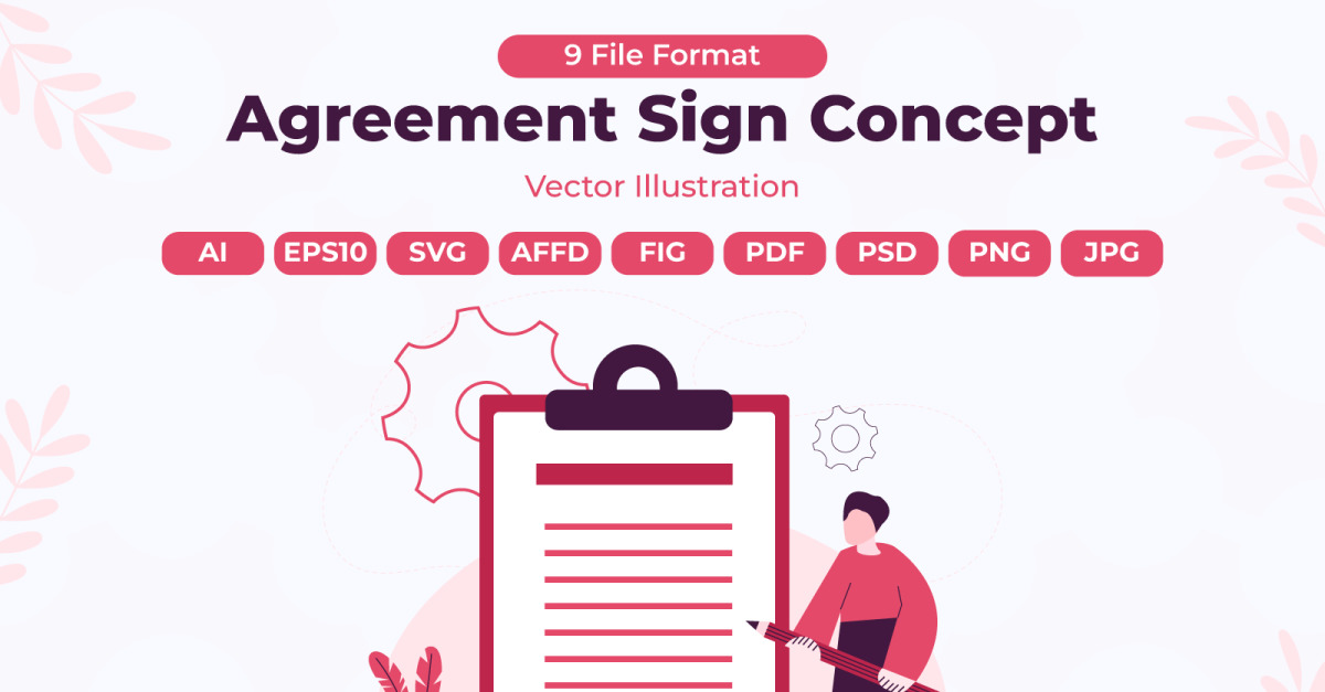 Modern Agreement Sign- Vector concept design
