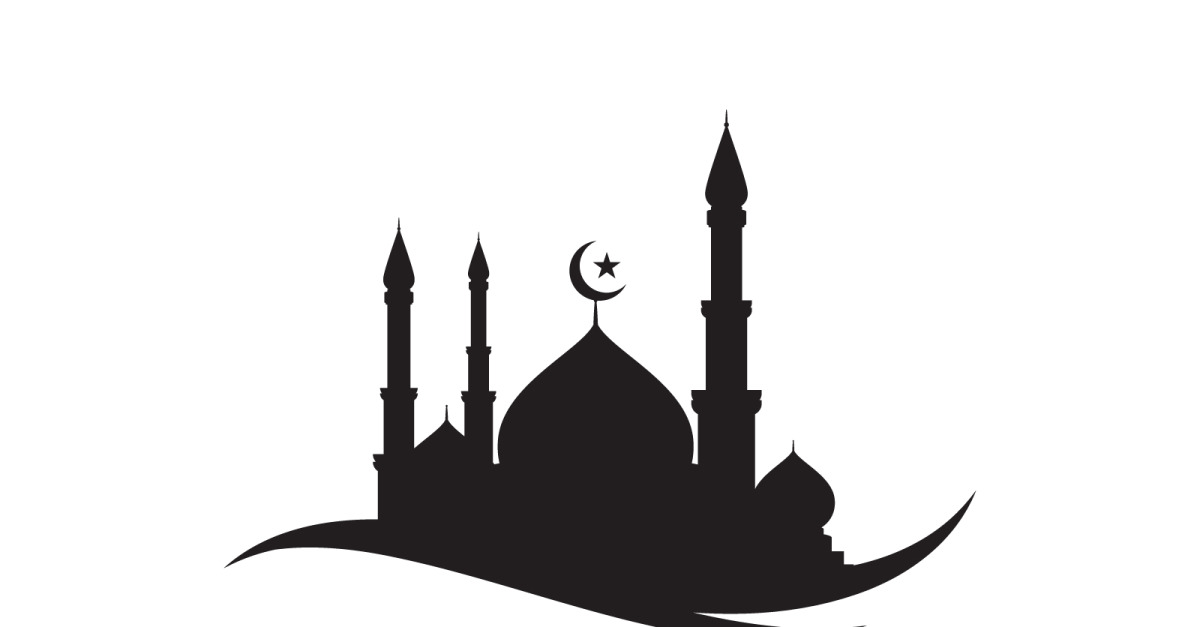 İslami Yapı Cami Logo İllüstrasyon tasarım şablonu v.5