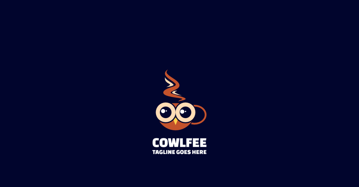 Logotipo simples do mascote Cowlfee #496291 - TemplateMonster